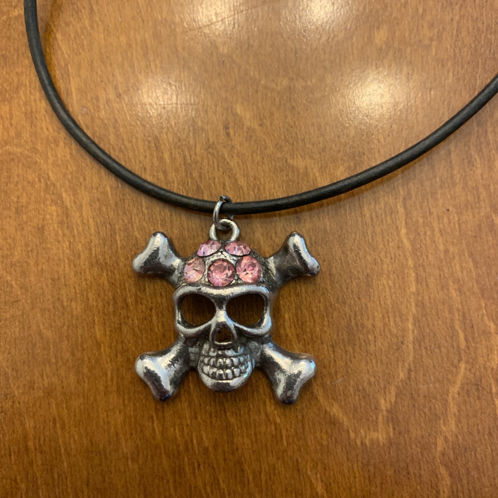 Vintage Scull Head Charm Unique on Genuine Leather Neck Cord. | eBay