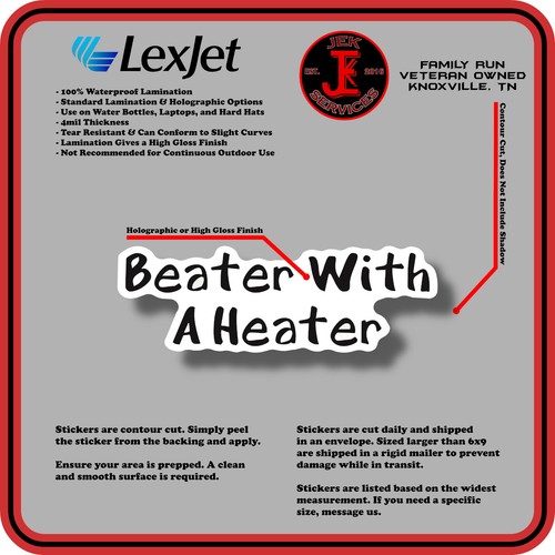 Beater With A Heater Waterproof Sticker Decal for Water Bottles ...