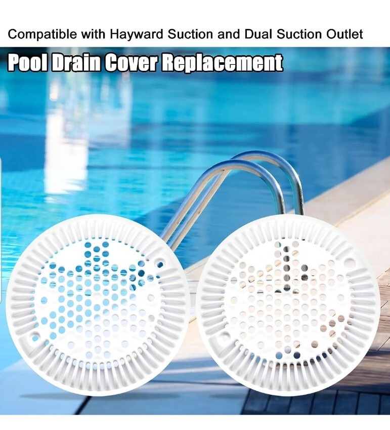 2Pc 8" Pool Drain Cover Replacement Inground Pools Compatible with ...