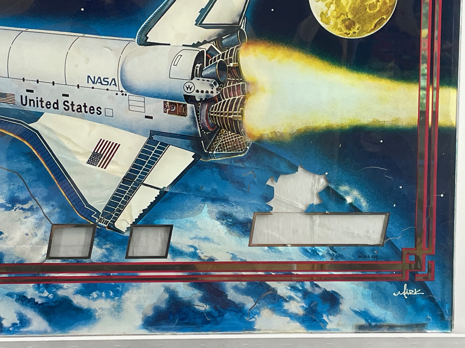 Williams Space Shuttle Pinball Machine Game Backglass ORIGINAL | eBay