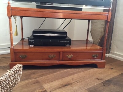 Attractive two drawer Yew Lamp/TV Table in good condition. | eBay UK