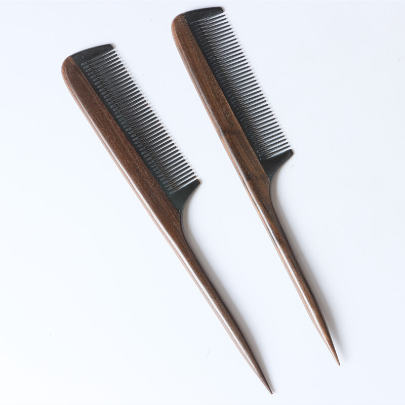 Natural Black Buffalo Horn Tail Comb Wooden Comb Tail Hair Comb ...