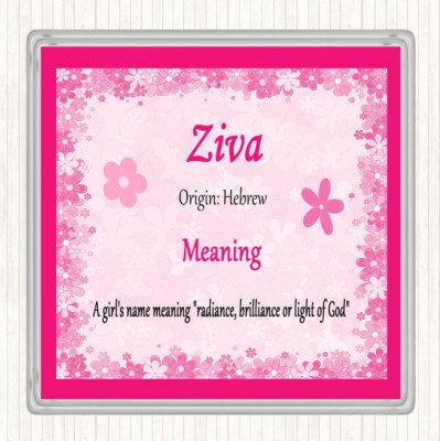 Ziva Name Meaning Drinks Mat Coaster Pink | eBay