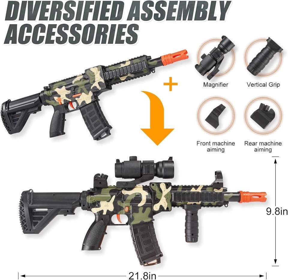 Electric Toy Sniper Rifle for Kids+Adults - Foam Blaster Gun w/80 ft ...