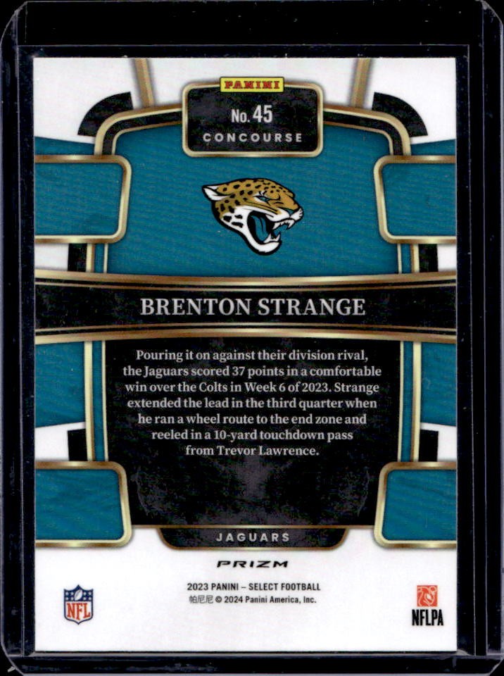 2023 Select Brenton Strange RC Silver Prizm Rookie Concourse #45 ...