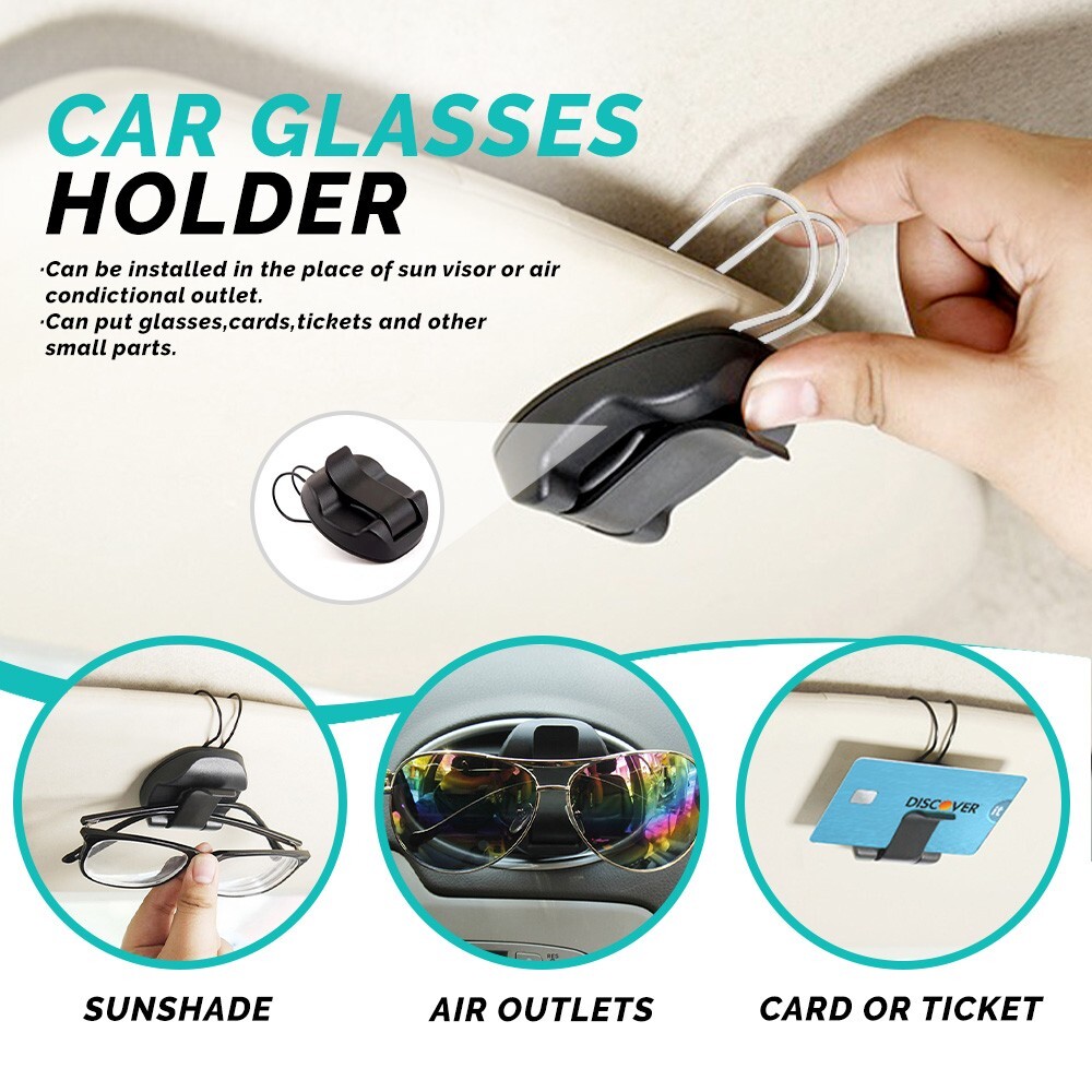 2PCS XLONYJT Car Sun Visor Eyeglass Clip and Dashboard Sunglasses ...