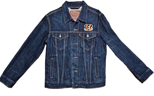 NFL Cincinnati Bengals Denim Levis Trucker Jean Jacket Men's Medium ...