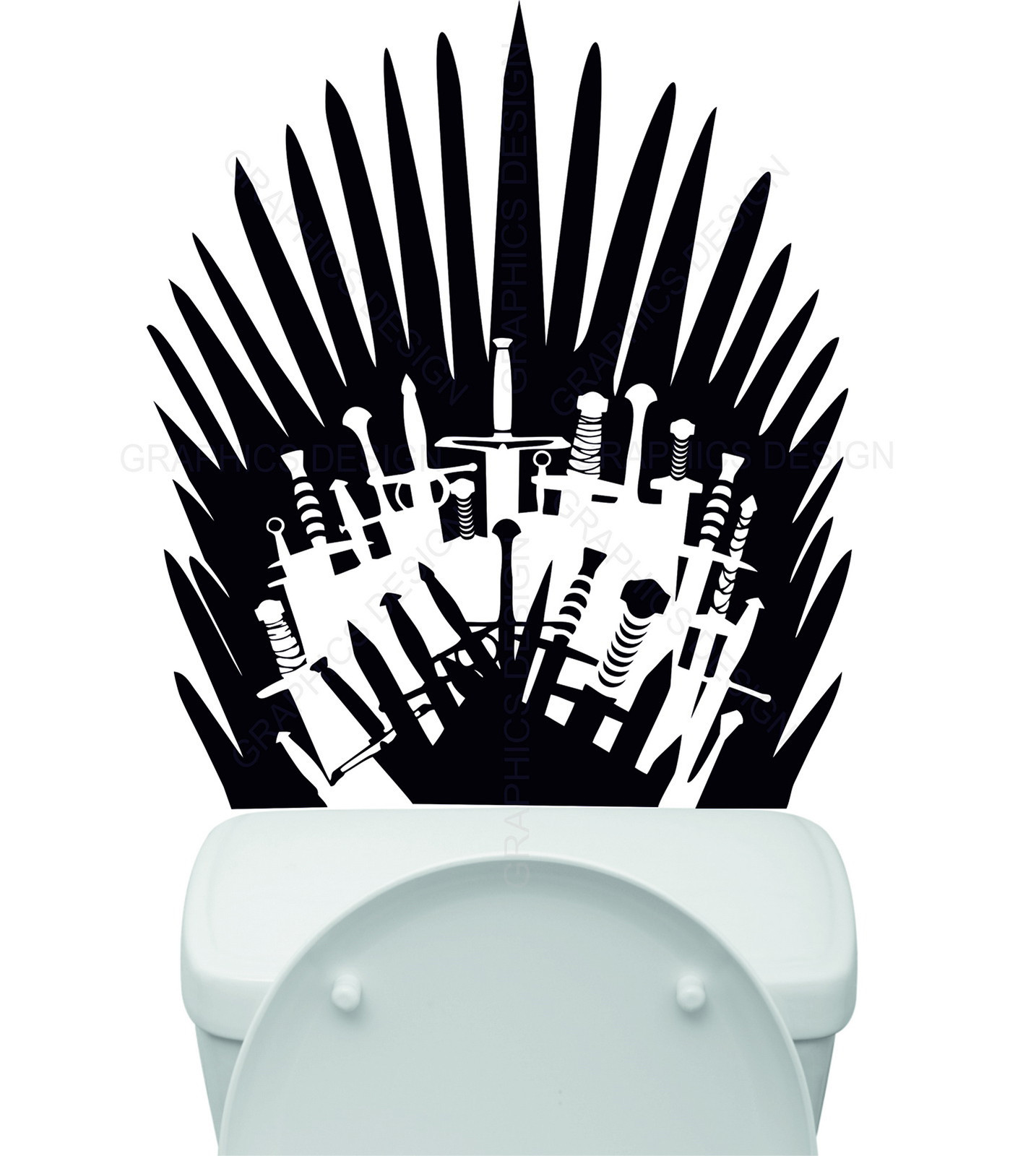 Game of Thrones Toilet Basin Bathroom Iron Throne Swords Art Vinyl Wall ...