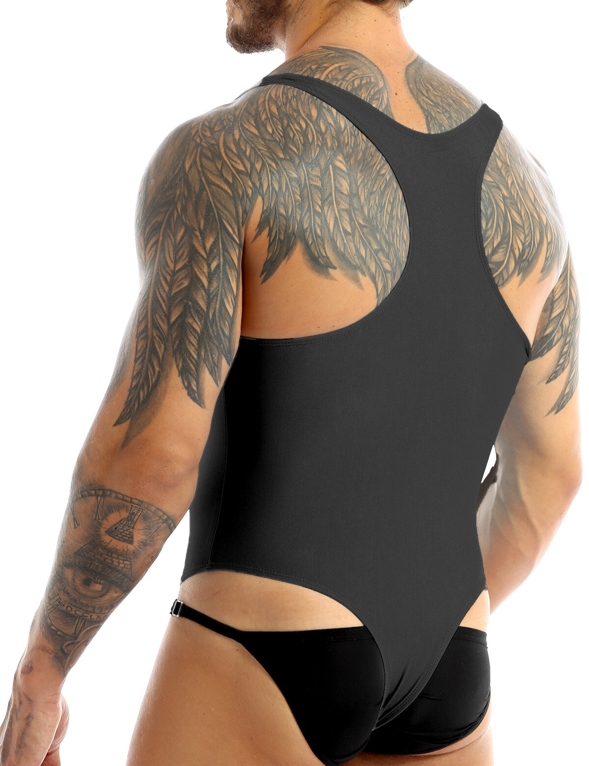 Uk Sexy Men Mankini Bodysuit High Cut Thong Leotard Racer Bikini Briefs