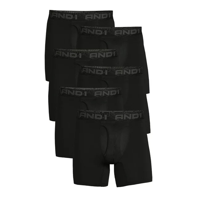 AND1 - Men's Underwear Pro Platinum Boxer Briefs - 6 Pack, 6" - New ...