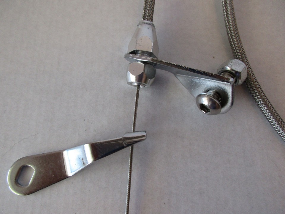 STAINLESS STEEL THROTTLE,FORD C6 KICK DOWN CABLE AND BRACKET KIT#6054 ...