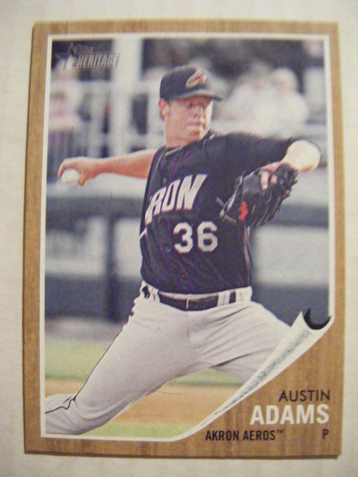 AUSTIN ADAMS INDIANS 2011 Topps Heritage Minors AKRON baseball card ...
