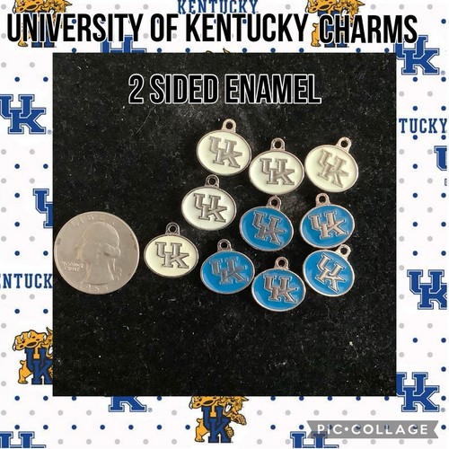 University of Kentucky 10 Enamel Two Sided Charms for Bracelets Or ...