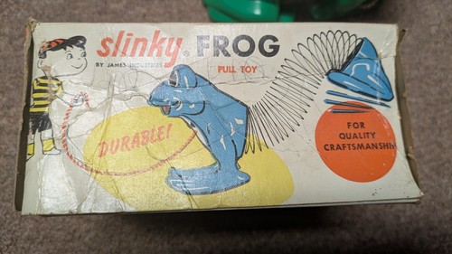 Vintage 1950's Original Slinky Frog Pull Toy by James Industries in Box ...