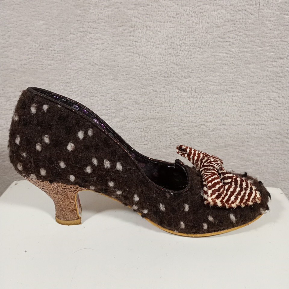 Irregular Choice Shoes Dazzle 2nd Razzle Brown Fluffy Winter Heels UK 3 ...