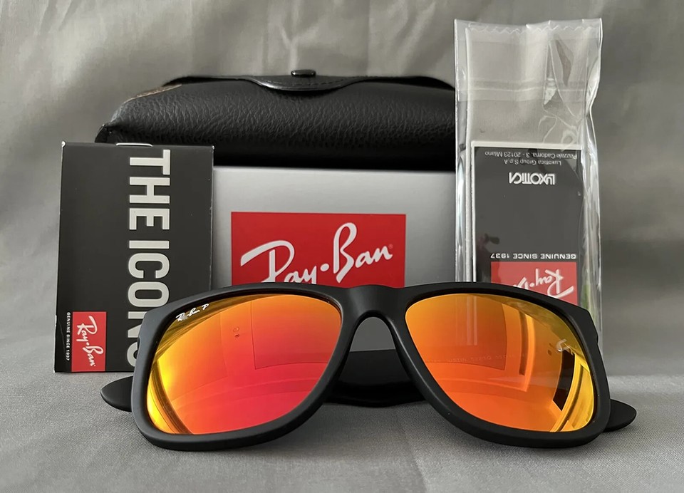 New Ray-Ban Polarized sunglasses Classic Justin RB4165 Red /Orange ...