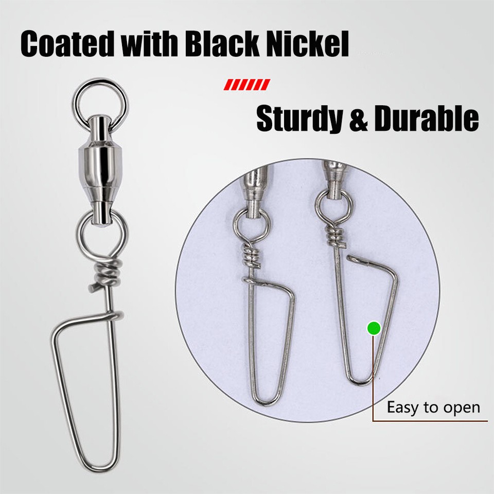 Lots Fishing Snap Swivels Ball Bearing Swivel Coastlock Snap 11-275Lb ...