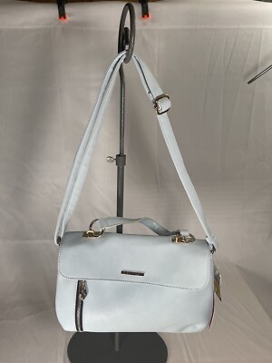 Rampage Baby Blue Faux Leather Crossbody Purse Zippers Some ...