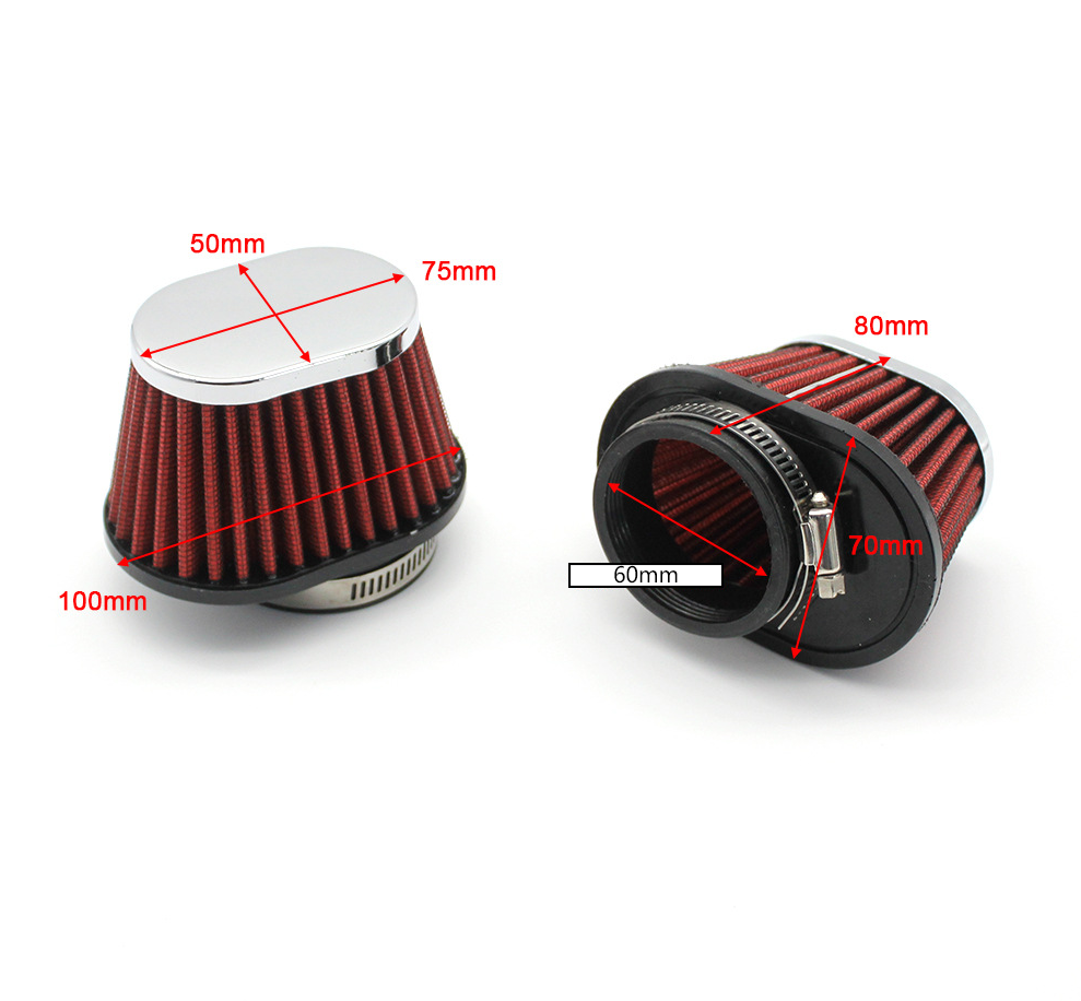 60mm Motorcycle Clamp On Mushroom Head Air Cleaner High Flow Engine Air ...
