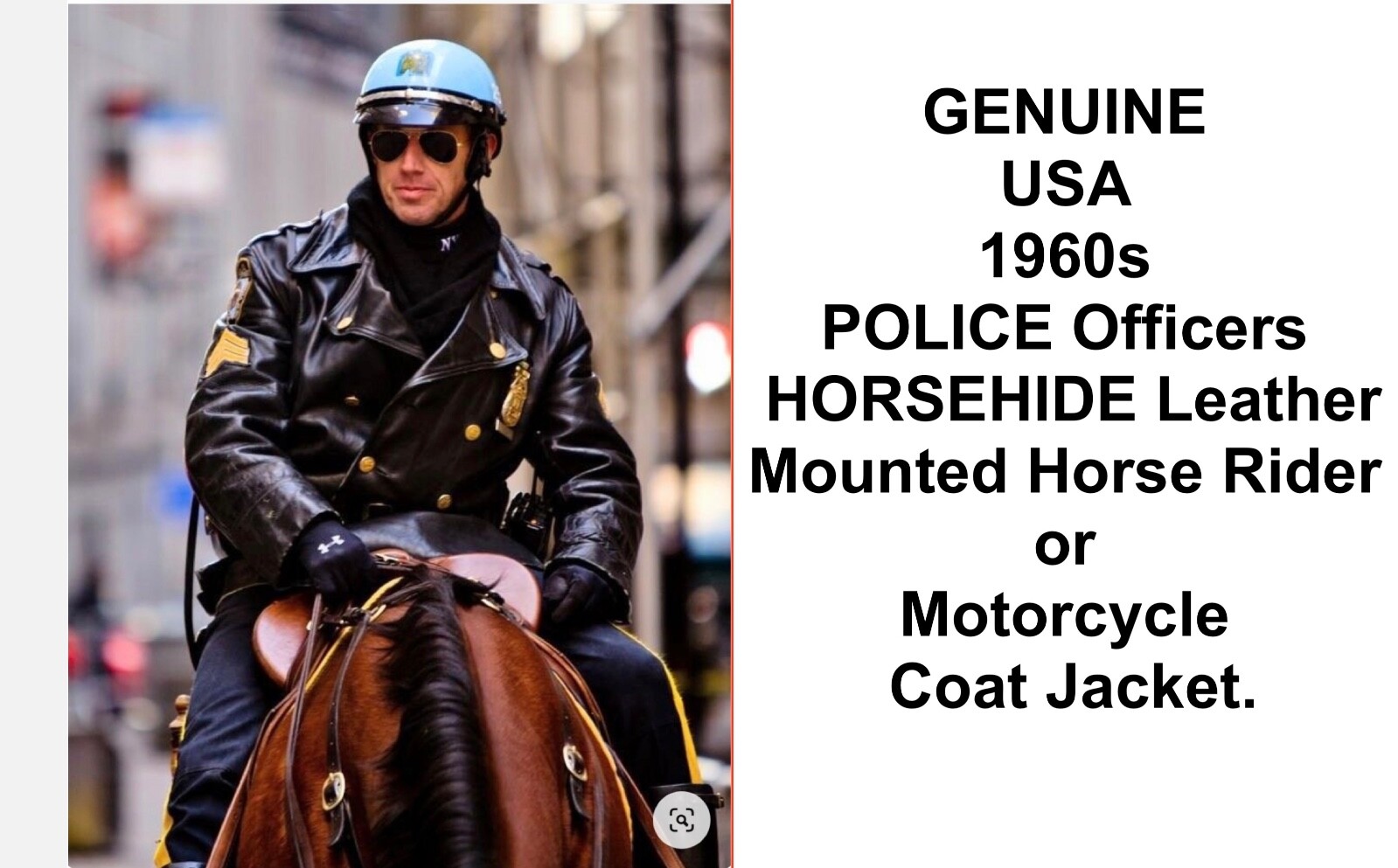 GENUINE USA 1960s POLICE Officer HORSEHIDE Leather Motorcycle Coat ...