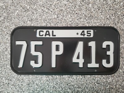 1945 California License Plate, Professionally Restored, DMV Clear ...