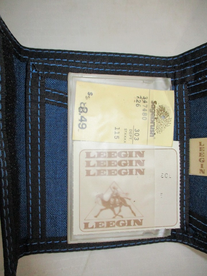 Vtg. NOS LEEGIN Vinyl Blue Bifold Wallet | eBay