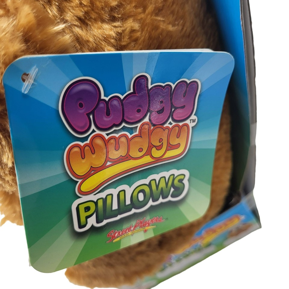 Pudgy Wudgy Stuffed Animal Pillow Brown Bear Furry Stuffie Plushie ...