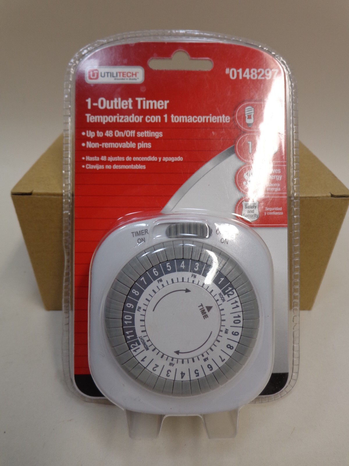 0148297 Utilitech 1 Outlet Timer Model 48 on off Settings Ship ...