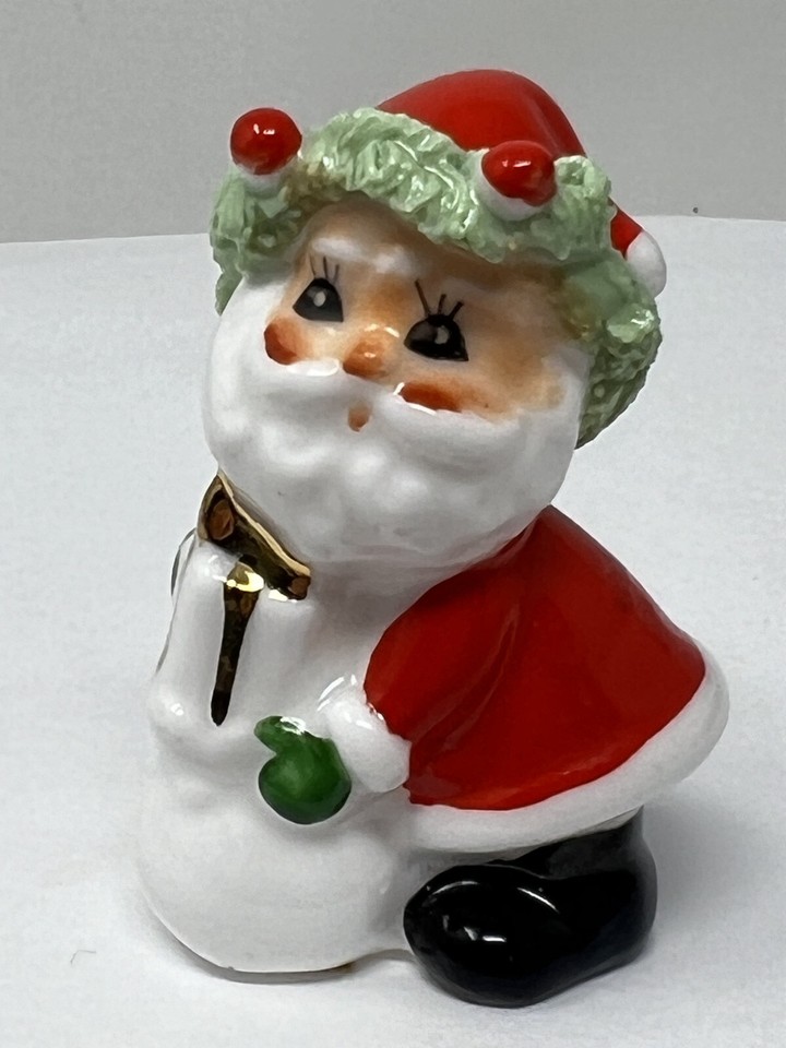 Vintage Christmas Napco Ware Santa Claus Set Of 3 Mini Figurines | eBay