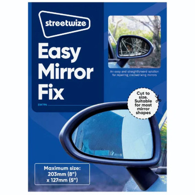Easy Mirror Fix Repair Kit 8 x 5 Inch Cut to Size Wing Mirror Fixing ...