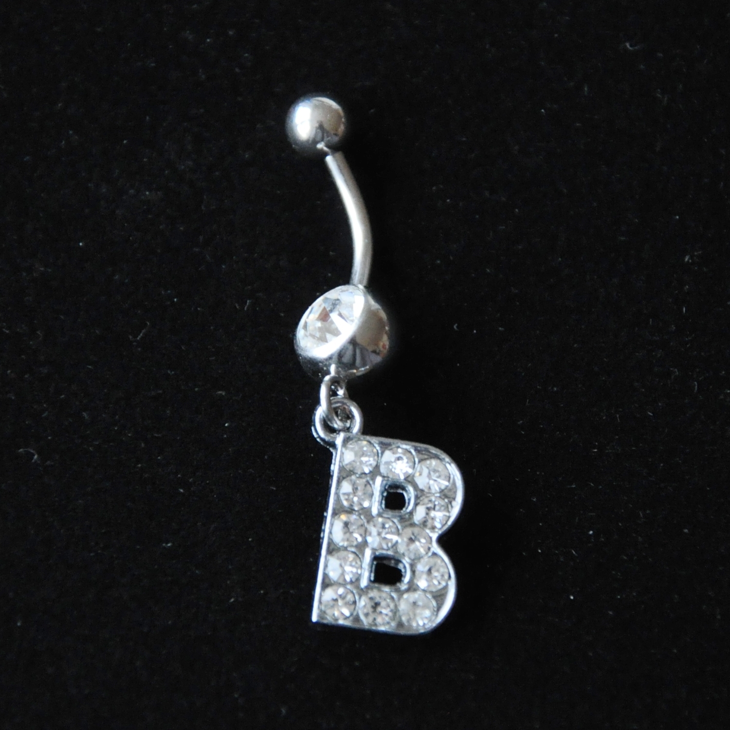 1 x Sparkle Stunning Initial Alphabet Letter Belly Bar Ring Navel ...