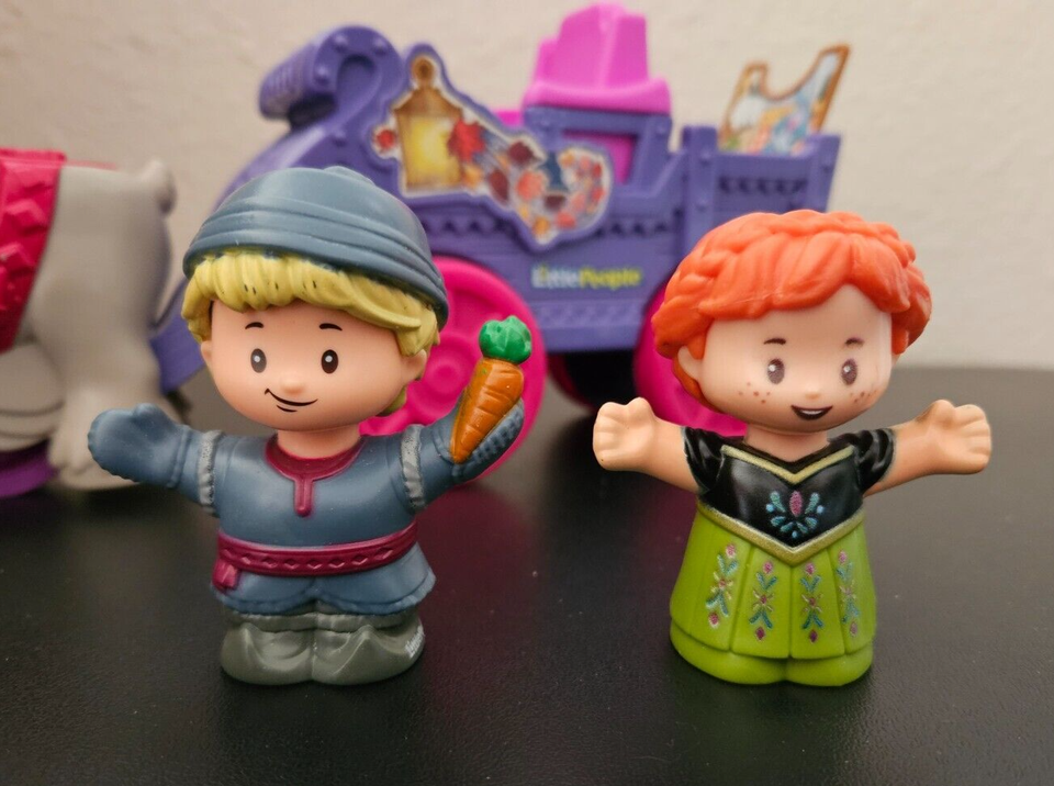 Fisher-Price Little People Frozen Anna & Kristoff’s Wagon push along ...