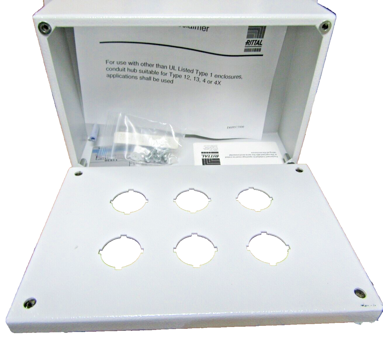 ️NEW RITTAL 6 HOLE 30 MM PUSH BUTTON ENCLOSURE 9.5" WIDE X 6" HIGH X 3 ...