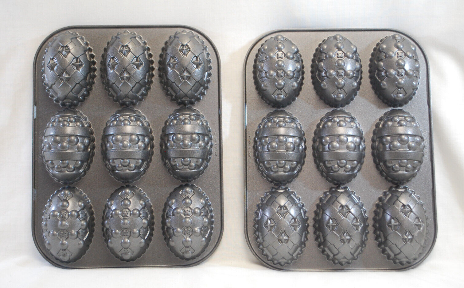 Nordic Ware Easter Egg Mini Cake Pans Cast Aluminum Set of 2 Pans T1097 ...