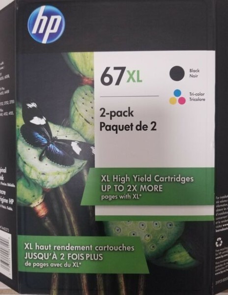 HP 67XL 2-Pack Black Ink Cartridge - 6ZA53BN for sale online | eBay