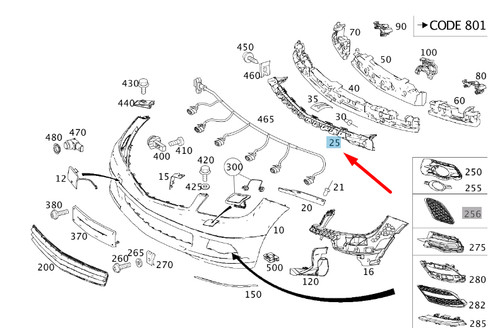 NEW MERCEDES-BENZ C W204 FRONT BUMPER CENTER BASIC CARRIER A2048850065 ...