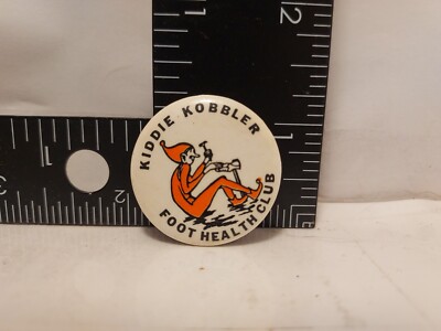 Kiddie Kobbler Foot Health Club Small Tiny Elf Button Pinback Vintage ...