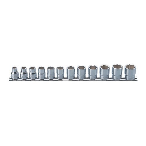 Ko-Ken Socket Set On Rail 3/8" Drive 12 Point 8 -19mm, 12P Pieces ...