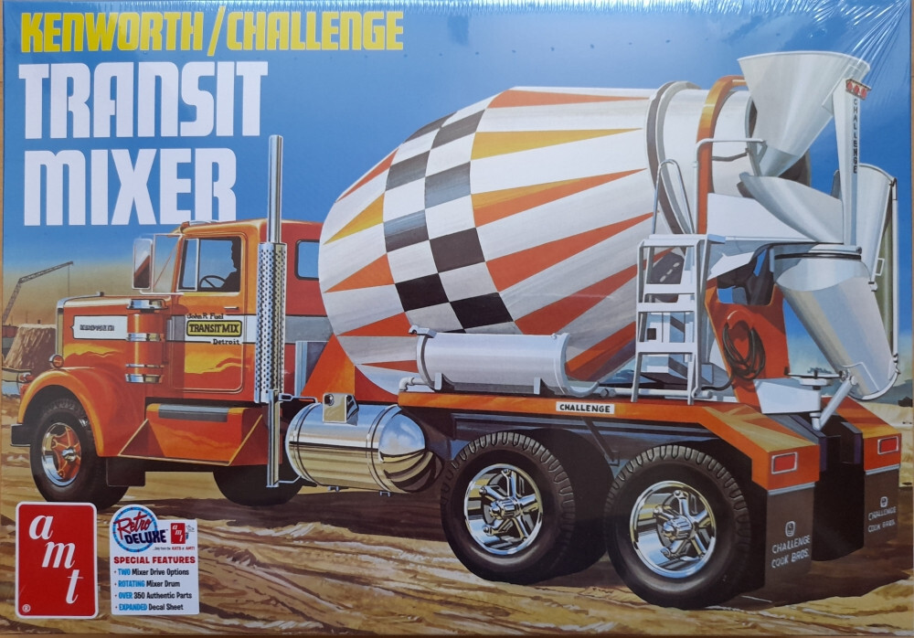 AMT 1215 KENWORTH/CHALLENGE TRANSIT MIXER 1/25 MODEL KIT NEW FACTORY ...