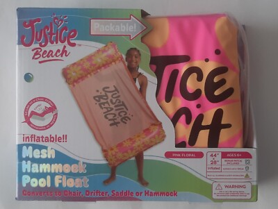 NEW! Justice Inflatable Mesh Hammock Pool Float, 44" 6+ years FREE ...
