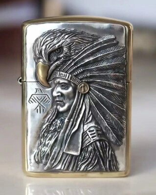 Native American Chief and Eagle with Zippo Lighter - Symbolic Heritage ...