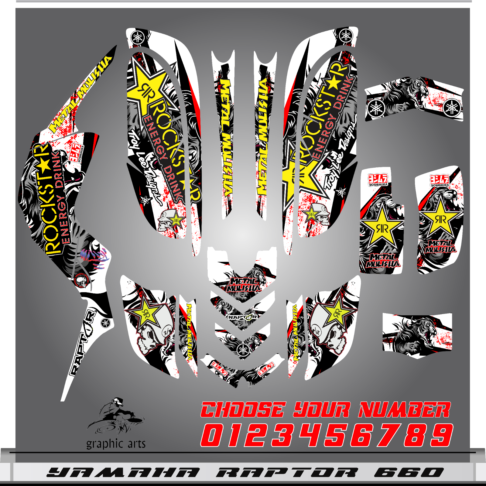 YAMAHA RAPTOR 660 660R FULL GRAPHICS DECALS STICKERS KIT ATV | eBay