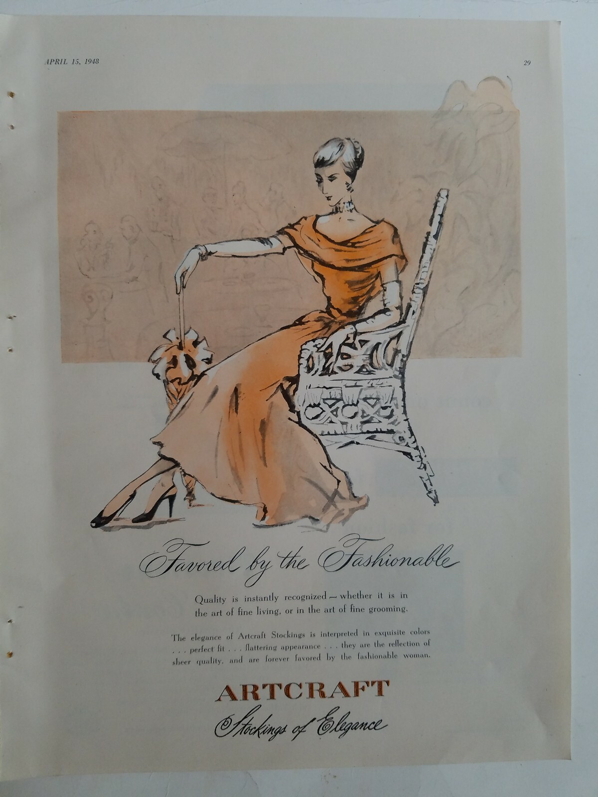 1948 women's Artcraft stockings Hosiery nylons of Elegance vintage ...