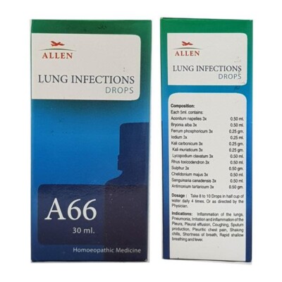 Allen Homeopathic A66 Lung Infection Drops (30 ml) | eBay