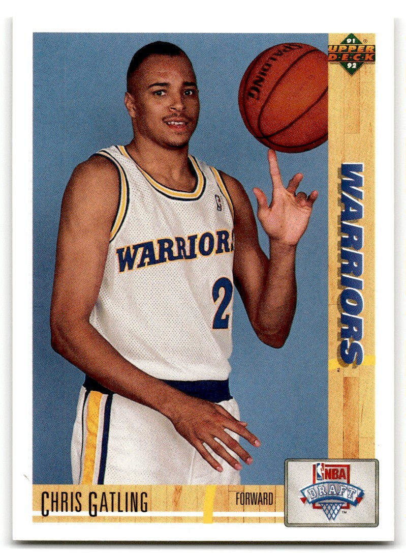 1991-92 Upper Deck NBA Draft Chris Gatling Rookie Golden State Warriors ...