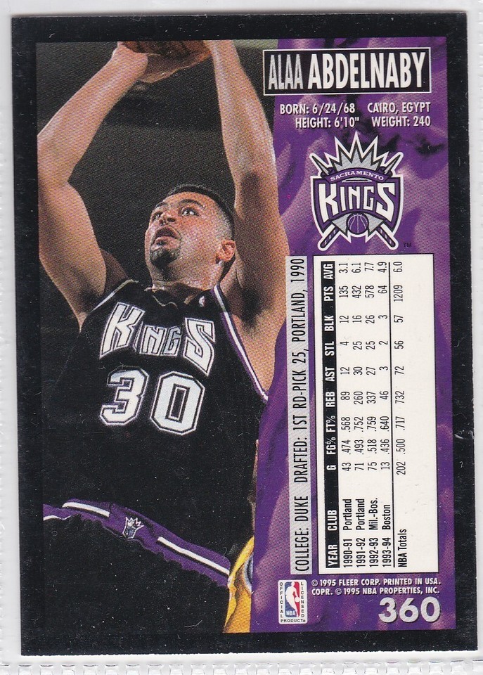 M) 1994-95 Fleer Basketball Trading Card - Alaa Abdelnaby #360 | eBay