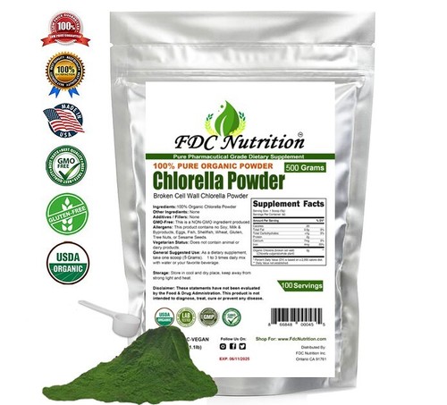 FDC Organic Chlorella Powder, 1lb, Non GMO, Gluten Free, Broken Cell ...