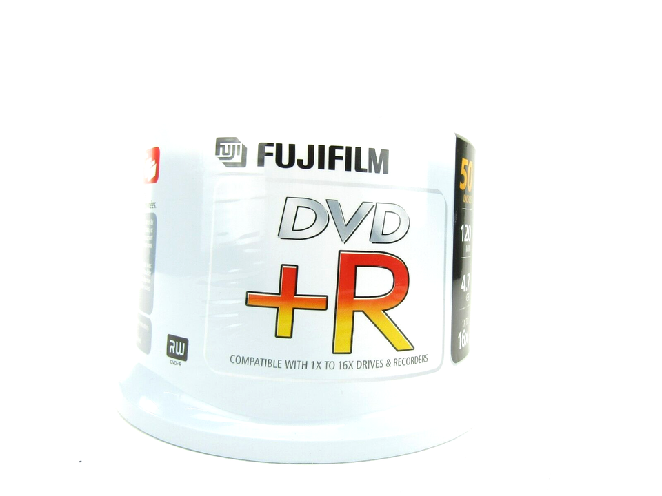 50 Pack FujiFilm DVD +R 120 Min 4.7 GB 16x Discs | eBay