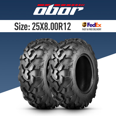 OBOR Riple SET 2 ATV UTV Tires 25x8R12 25x8x12 6PR All Terrain Heavy ...