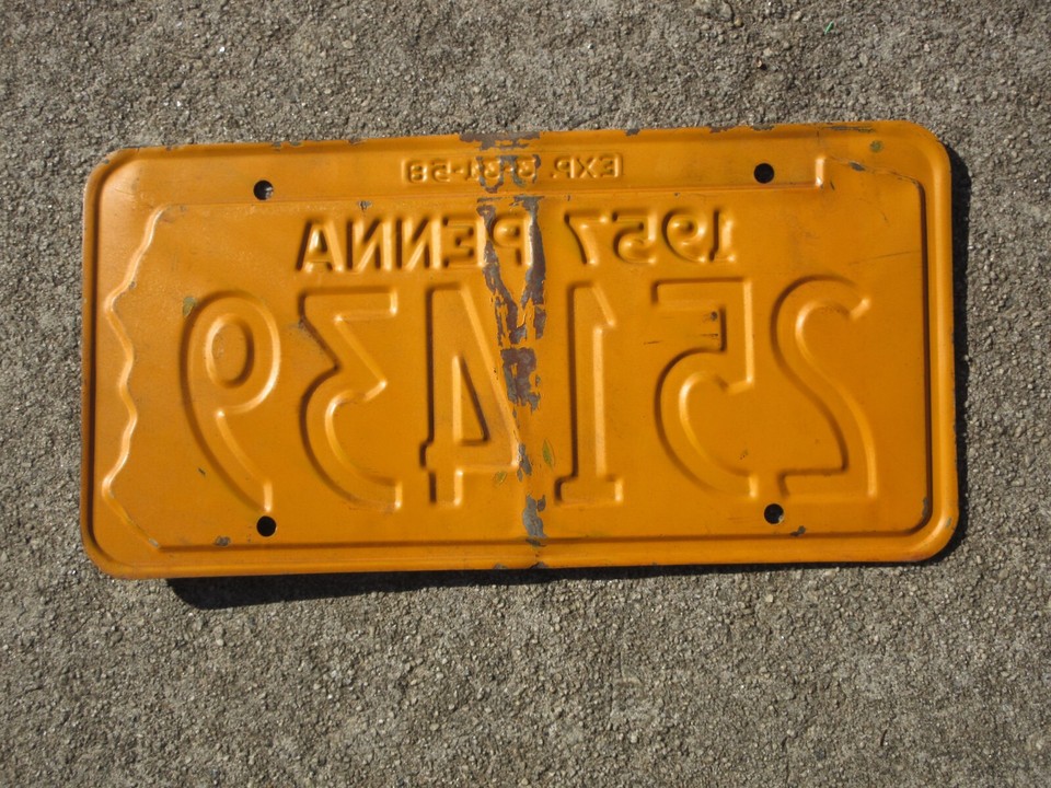 1957 Pennsylvania License Plate 241439 Penna PA Chevy Ford Chevrolet | eBay